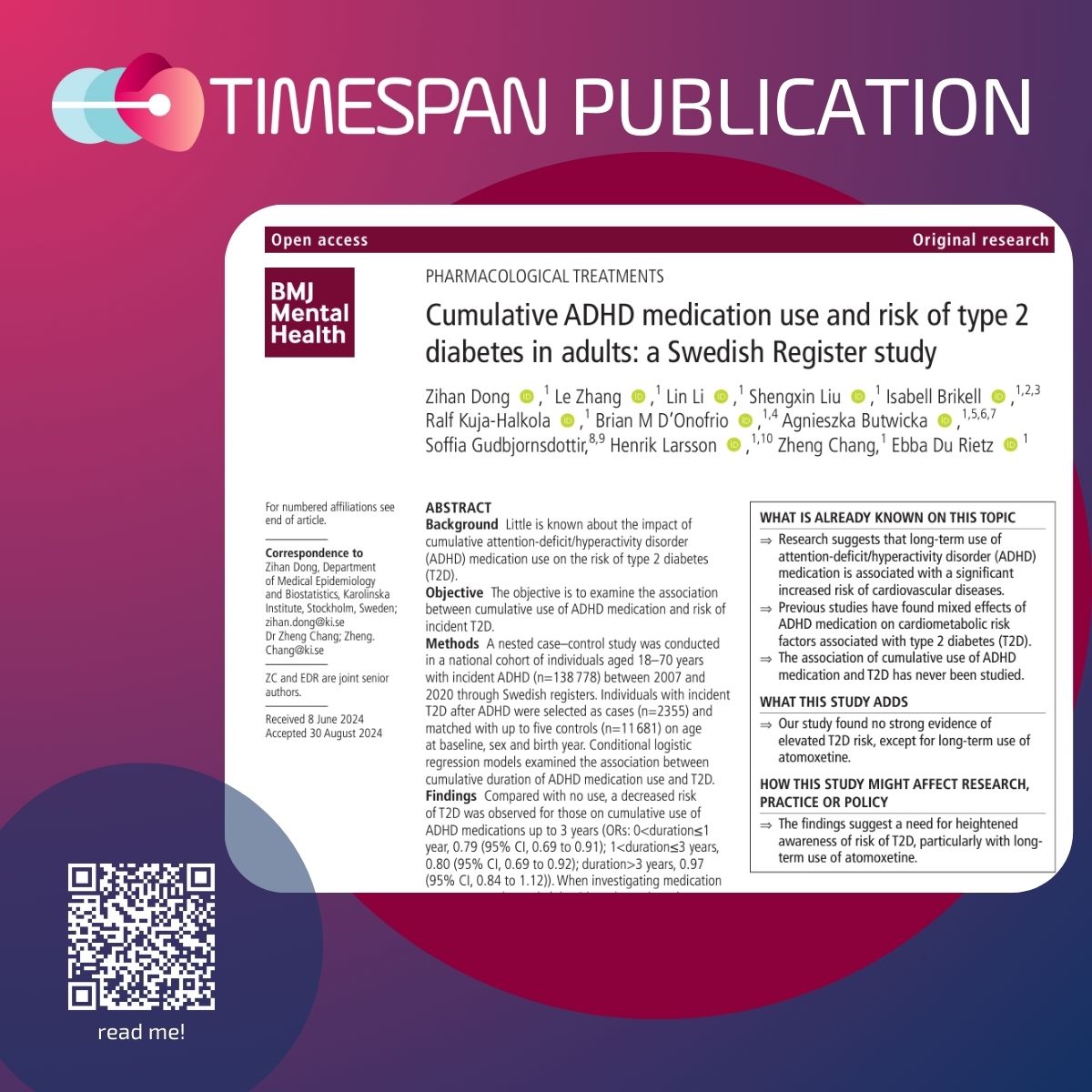New publication: Cumulative ADHD medication use and risk of type 2 ...